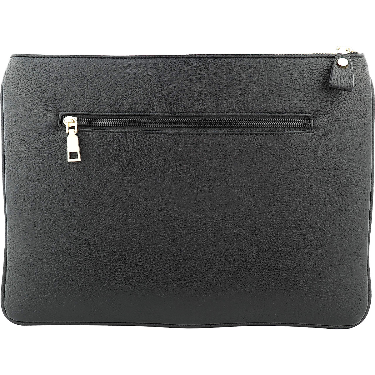 B BRENTANO Vegan Oversized Embossed Clutch Pouch (Black)