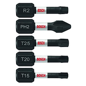 Bosch ITV105 5 pc. Impact Tough™ 1 In. Screwdriving Bit Set