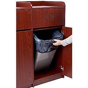 Displays2go Trash Receptacle for (2) 36 Gallon Bins, Thank You Message - Mahogany (LCKDPZSSSM2)