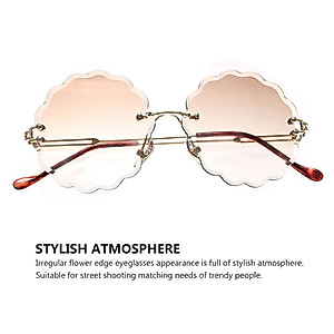 VALICLUD 1 Set 2Pcs Irregular Photo Props Trendy Chic Street Shooting Glasses (Golden)