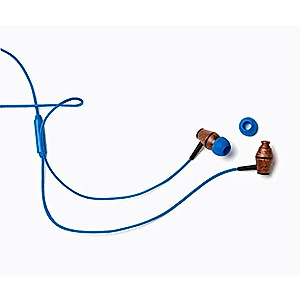 Symphonized XTC Premium Genuine Wood in-Ear Noise-isolating Headphones with Microphone (Blue Nylon Cord)
