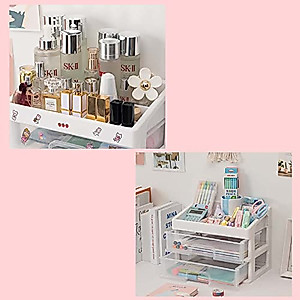 MLAFE Kawaii Organizer Kawaii Cosmetic Storage Box Kawaii Drawer Storage Box Cute Storage Box Cute Organizer (Four-Story)