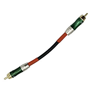 Seadream RCA to RCA Audio Cable Short 2Pack 1RCA Male to 1RCA Male Stereo Audio Cable Converter,Preamp Jumpers Male to Male Patch Cable 8 inch (Black+Green)