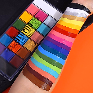 UCANBE Athena Face Body Paint Oil Palette, Professional Flash Non Toxic Safe Tattoo Halloween FX Party Artist Fancy Makeup Painting Kit For Kids and Adult