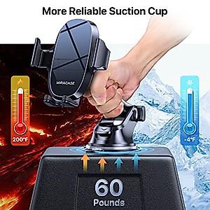 Miracase 4-in-1 Cell Phone Holder for Car, Universal Car Phone Holder Mount for Dashboard Air Vent Windshield Compatible with iPhone 14 Series/iPhone 13 Series/iPhone 12/Samsung and All Phones