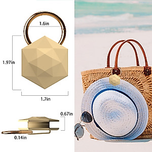Magnetic Hat Clip for Travel on Bag High Strength Magnet Hat Holder Fits on Backpacks Purses Totes Diamond Exterior Design, Stylish and Generous, Creative Gift for Women (Tan)