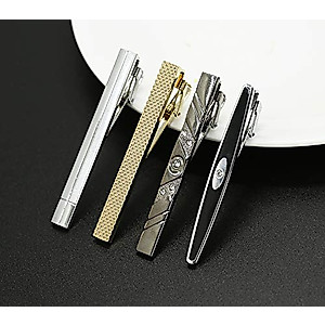 Jstyle Tie Clip and Cufflink Set For Mens Tie Bar Clips Cufflinks Shirt Wedding Business With Gift Box