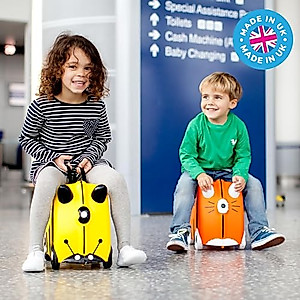Trunki Ride-On Kids Suitcase | Tow-Along Toddler Luggage | Carry-On Cute Bag with Wheels | Kids Luggage and Airplane Travel Essentials: Bernard Bee Yellow