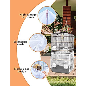 WILLBASIC Bird Cage Cover 2pcs Bird Cage Seed Catcher Nylon Bird Seed Catcher - Bird Cage Accessories for Parakeets with Bird Chewing Hanging Swing Toys