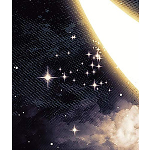 Crescent Moon and Astronaut Art Print Outer Space Rowing Boat Lunar Galaxy Celestial Stars Poster Home Decor 18 x 24 Art Print