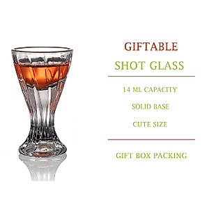 BothEarn Mini Shot Glass Set of 2-14 ml Cute Egg Cup with Stem - Gift Box for Tequila Vodka Soju Whiskey Maotai