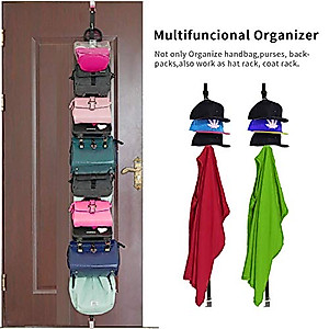 IZUS Bag-Organizer-Rack-Holder Purse Hanger for Door - 20 Hooks for Handbags for Closet and Door 2Pcs (Rack for Handbags/2 pcs Hold 20 Bags)