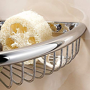 Shower Caddies Corner Shelf for Bathroom Brass Basket Organizers and Storage Shampoo Soap Holder Polished Chrome