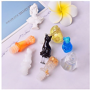 Bottle Stopper Silicone Mold,Crystal Epoxy Wine Bottle Stopper Mold,Reusable Beverage Bottle Stoppers Silicone Molds(5 pcs Cork Cover)