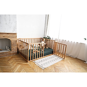 BUSYWOOD Montessori Toddler Bed - Floor Bed Frame Montessori- Girl Bed Frame- Toddler Floor Bed Frame Montessori - Toddler Boy Bed Frame - Twin Floor Bed Frame - Full, Queen, King, Small (Model 20)