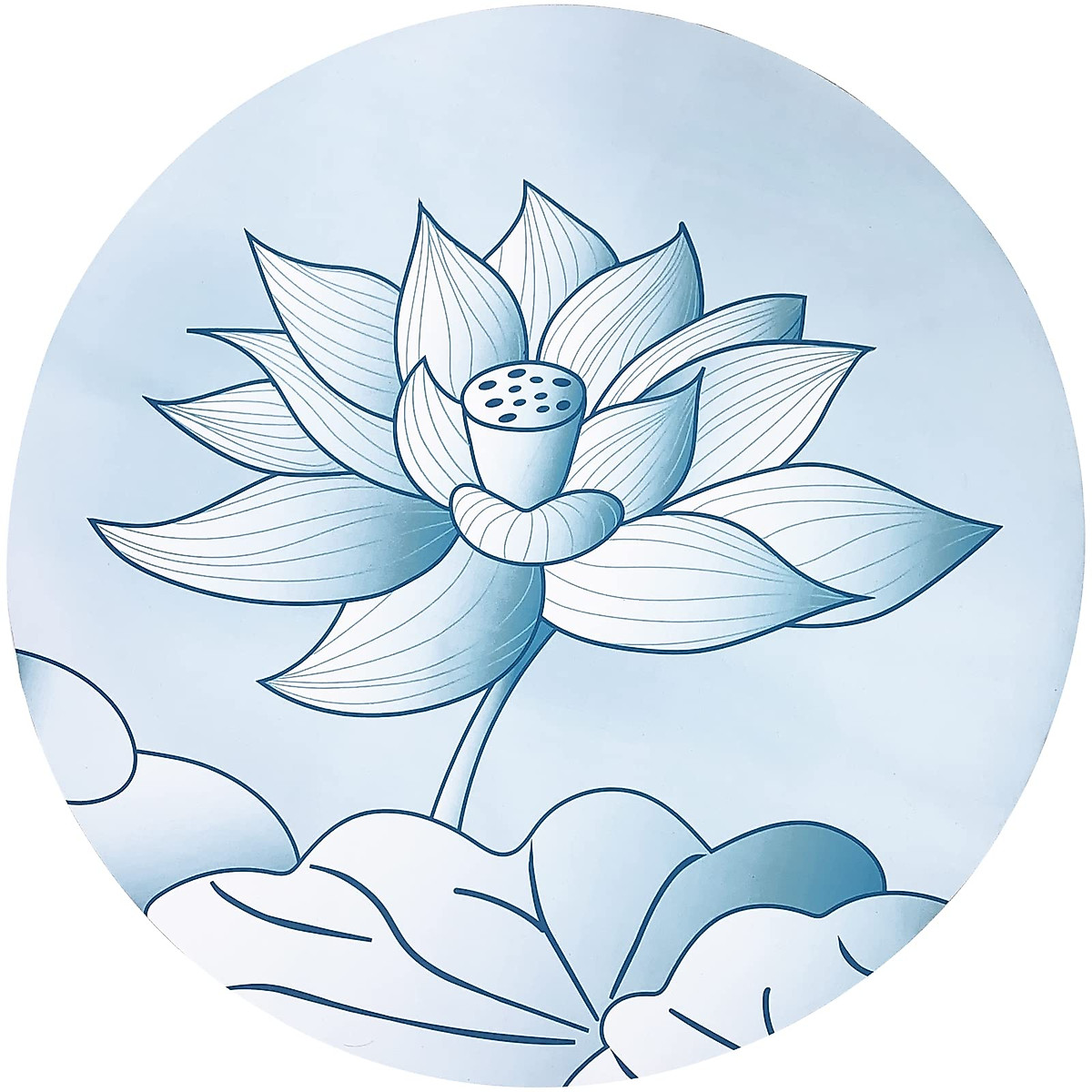 Abeigoi Round Meditation Yoga Mat Large Lotus Pilates Mat Non Slip Natural Rubber Backing Mat Suitable for Exercise, Meditation, Stretching and Yoga Workout Mat for Home Outdoor (4Ft)