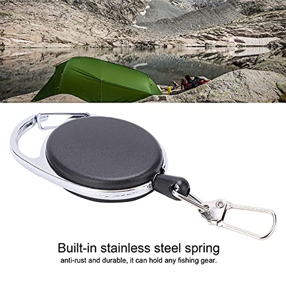 Haowecib Fly Fishing Anglers Tool, Anti‑Rust ABS Material Fly Fishing Tool Retractor for Fishing for Camping for Hiking