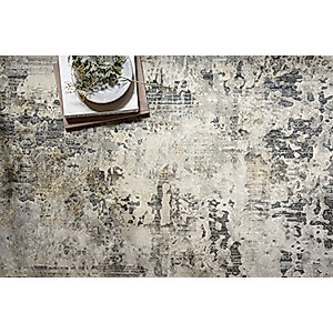 Loloi Cascade Collection Abstract Area Rug, 2'-7" x 12'-0", Ivory/Natural