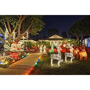 Aurio HCEB67C4GRTW 5.5ft. Christmas Indoor/Outdoor Deer Décor for Lawn, Yard and Front Garden Holiday Festive Decorations, 380 C4 Pure Twinkling LED Lights 4.5V 9W, White Metal Frame