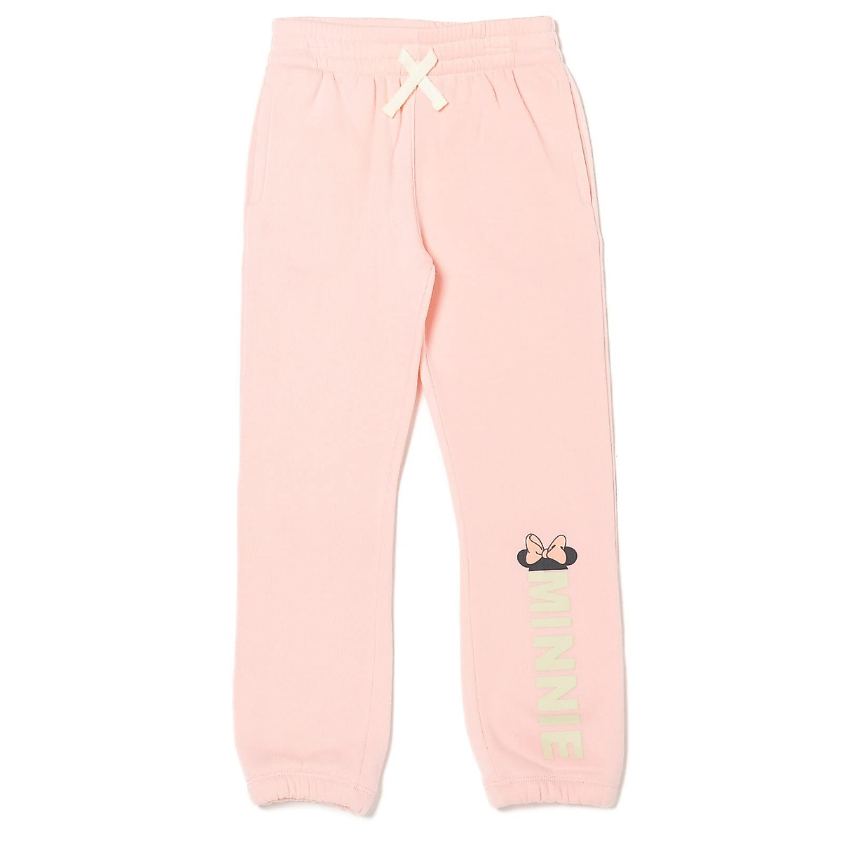 Disney Minnie Mouse Little Girls Fleece 2 Pack Jogger Pants Gray/Pink 7-8