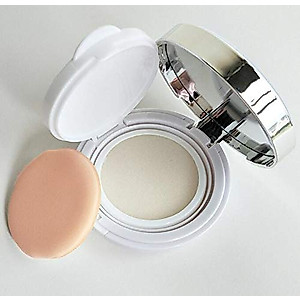 DNHCLL White Empty Luxurious Portable Air Cushion Puff Box BB Cream Container Dressing Case Powder Box with Air Cushion Sponge Powder Puff and Mirror(15ml,0.5oz)