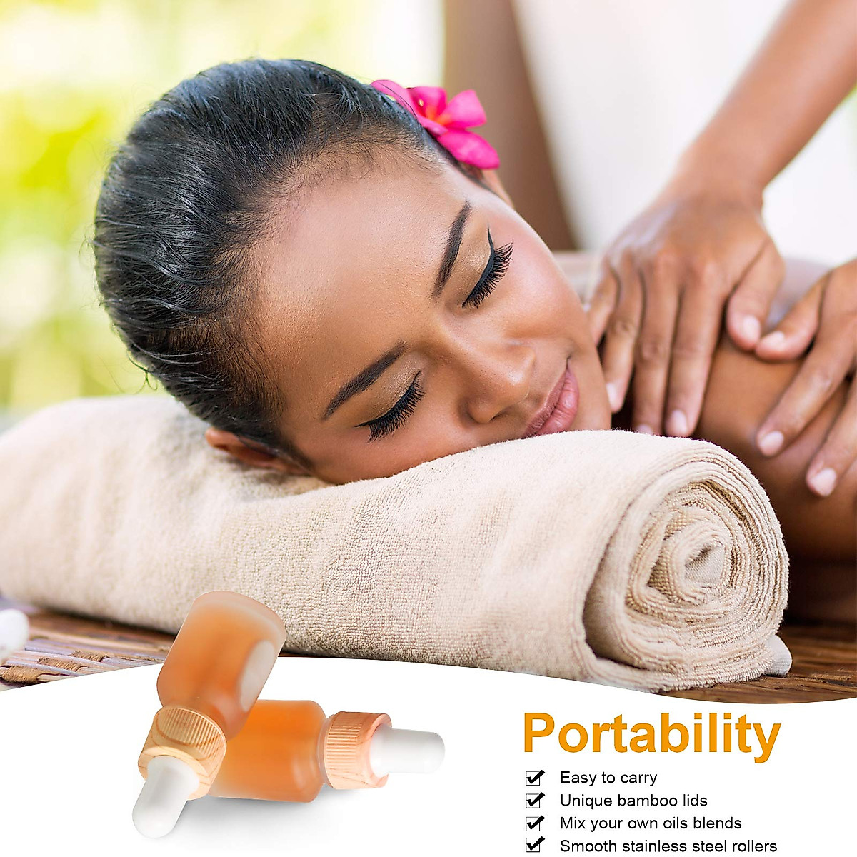 8 Pieces Frosted Glass Dropper Bottles Essential Oil Bottles with Eye Dropper and Bamboo Lids Perfume Sample Bottles Essence Liquid Cosmetic Containers and 2 Pieces Funnel (5 ml/ 0.2 oz)