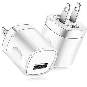 USB Wall Charger, Power Adapter, VectorTech (2-Pack) 5V/1Amp Single Port Quick Charger Plug Cube for iPhone X 7/6S/6S Plus/6 Plus/6/5S/5, Samsung Galaxy S7/S6/S5 Edge, LG, HTC, Huawei, Moto, Kindle