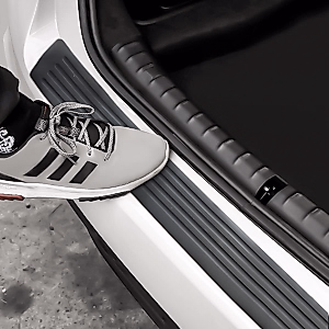 Car Rear Bumper Protector Guard, Universal Black Rubber Anti-Scratch Abrasion Resistant Trunk Door Entry Guards Accessory Trim Cover for SUV, Cars, Car Exterior Accessories (Black/40.9"x3.5")