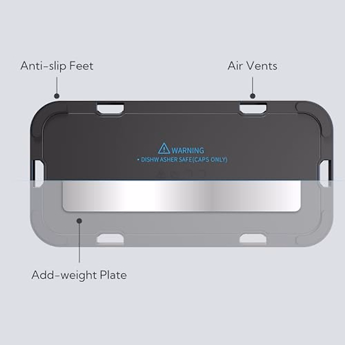 KITCHENDAO XL Universal Knife Block Holder without Knives, Detachable for Easy Cleaning, Extra Slots for Scissors and Sharpening Rod, For Safe, Space Saver Knife Storage, Unique Slot to Protect Blades