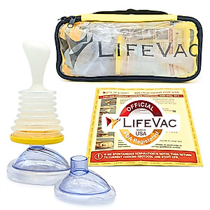 LifeVac Choking Rescue Device for Kids and Adults | Portable Airway Assist & First Aid Choking Device | Yellow Travel Kit