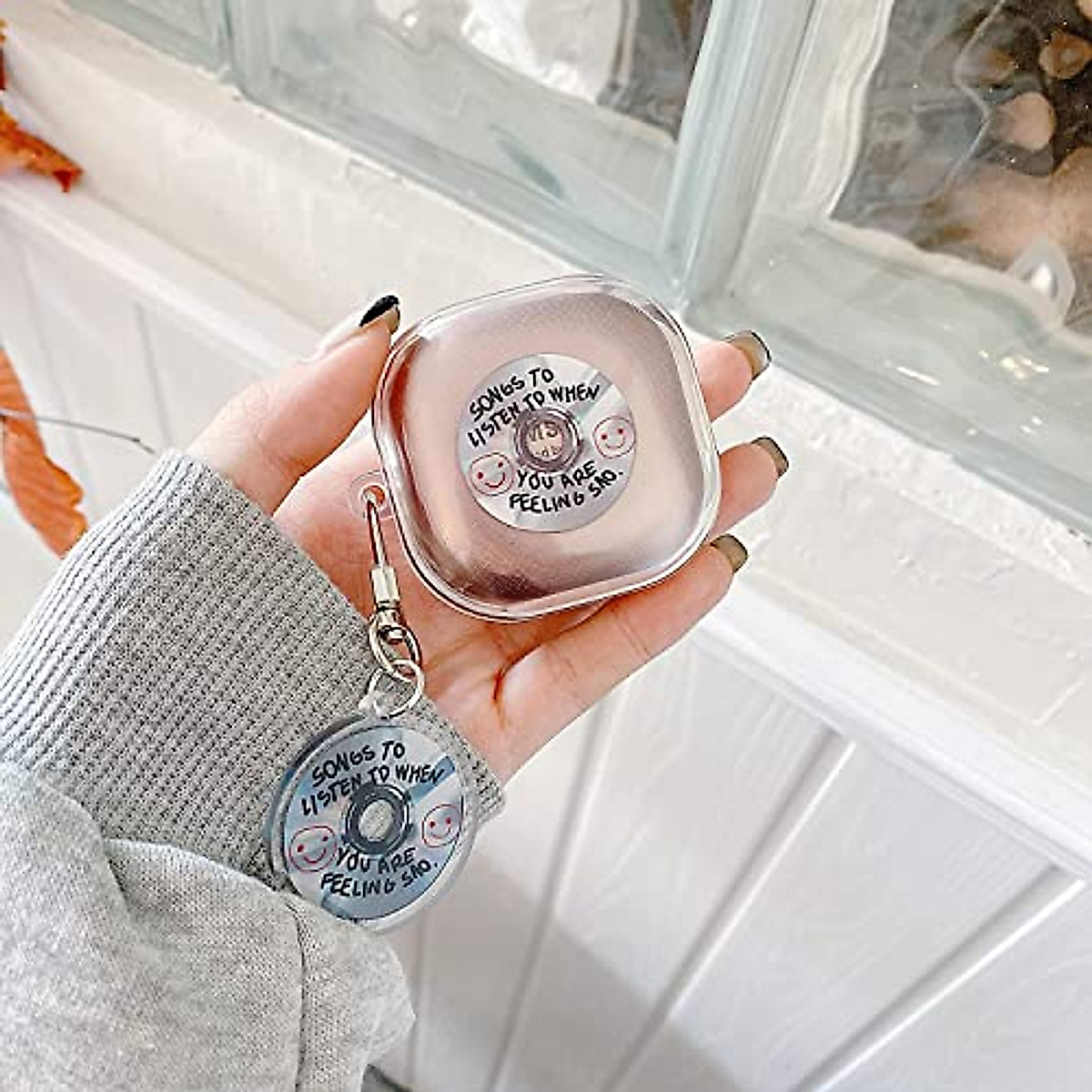 Case for Samsung Galaxy Buds2 Pro 2022, Premium Silicone Fashion Cartoons CD Pattern Case with Pendant Accessories Stylish Case for Samsung Galaxy Buds2 Pro 2022