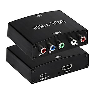 HDMI to Component Converter with Scaler Function, HDMI to YPbPr 5RCA RGB Scaler Adapter V1.4 with R/L Audio Output Support for MacBook TV Blu-Ray DVD PS4 DVD, PSP, Xbox 360,Amazon Fire TV
