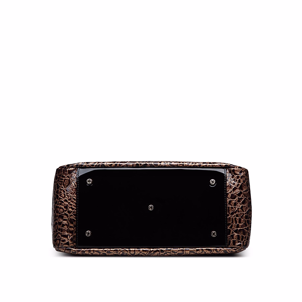 FEIMINA Genuine Leather Tote Bag, Leather Purse for Woman, Top Handle CrossBody Bag Patent Leather Shoulder Bag with Strap