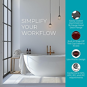 OS&B ID357 Cast Iron Island Tub Drain Rough-in for Freestanding Bathtub, Simplifies Installation, Water, Air, and Smoke Testable Tub Drain, Designed for 8"/10" Joist Space, Plumbing Supplies