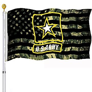 US Army Camouflage Flag 3x5 Outdoor Made in USA- American United States Army Star Black Military Flags Heavy Duty Fade Resistant Banner for Outdoor Indoor Garage Wall