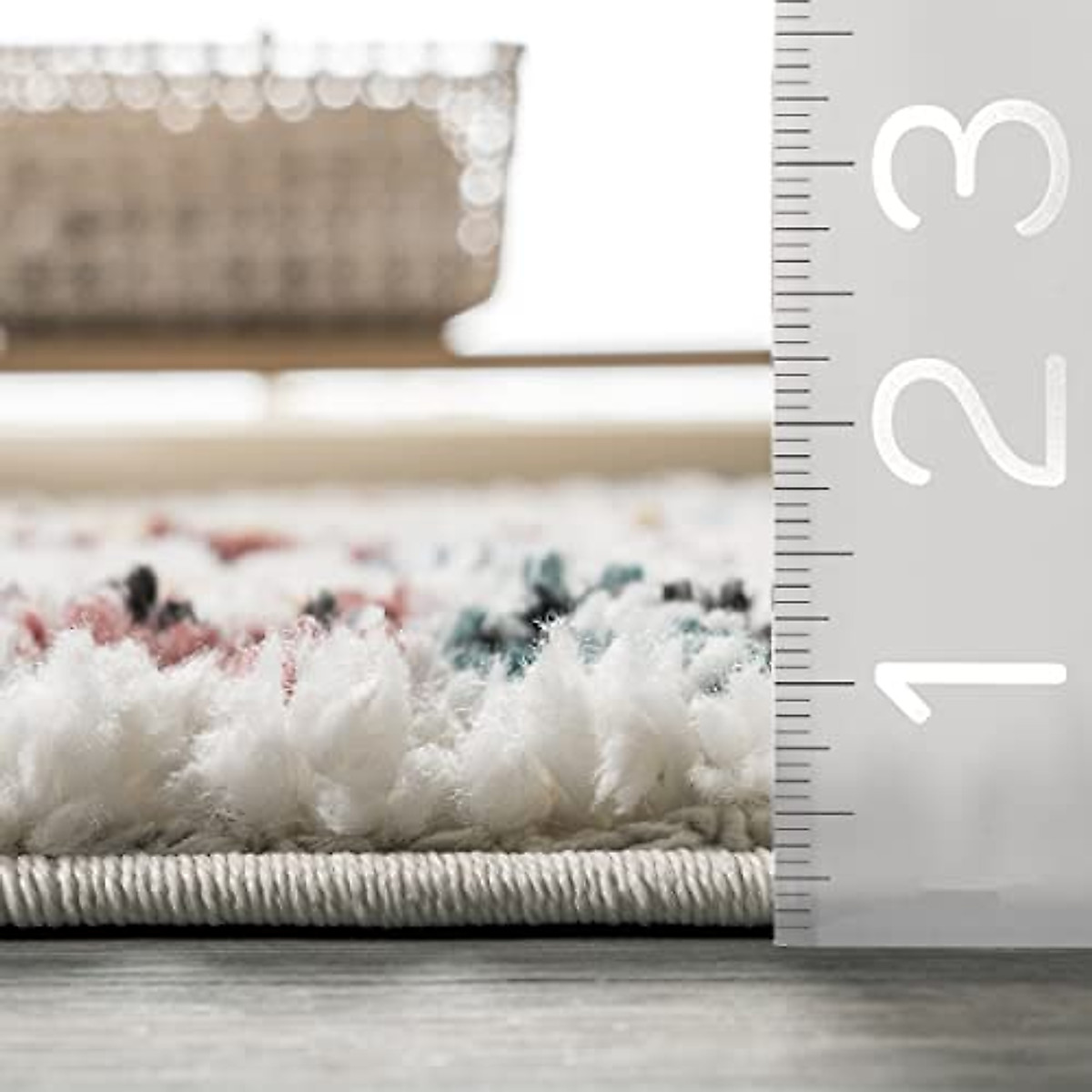 nuLOOM Coletta Diamond Bohemian Shag Area Rug, 8' x 10', Beige