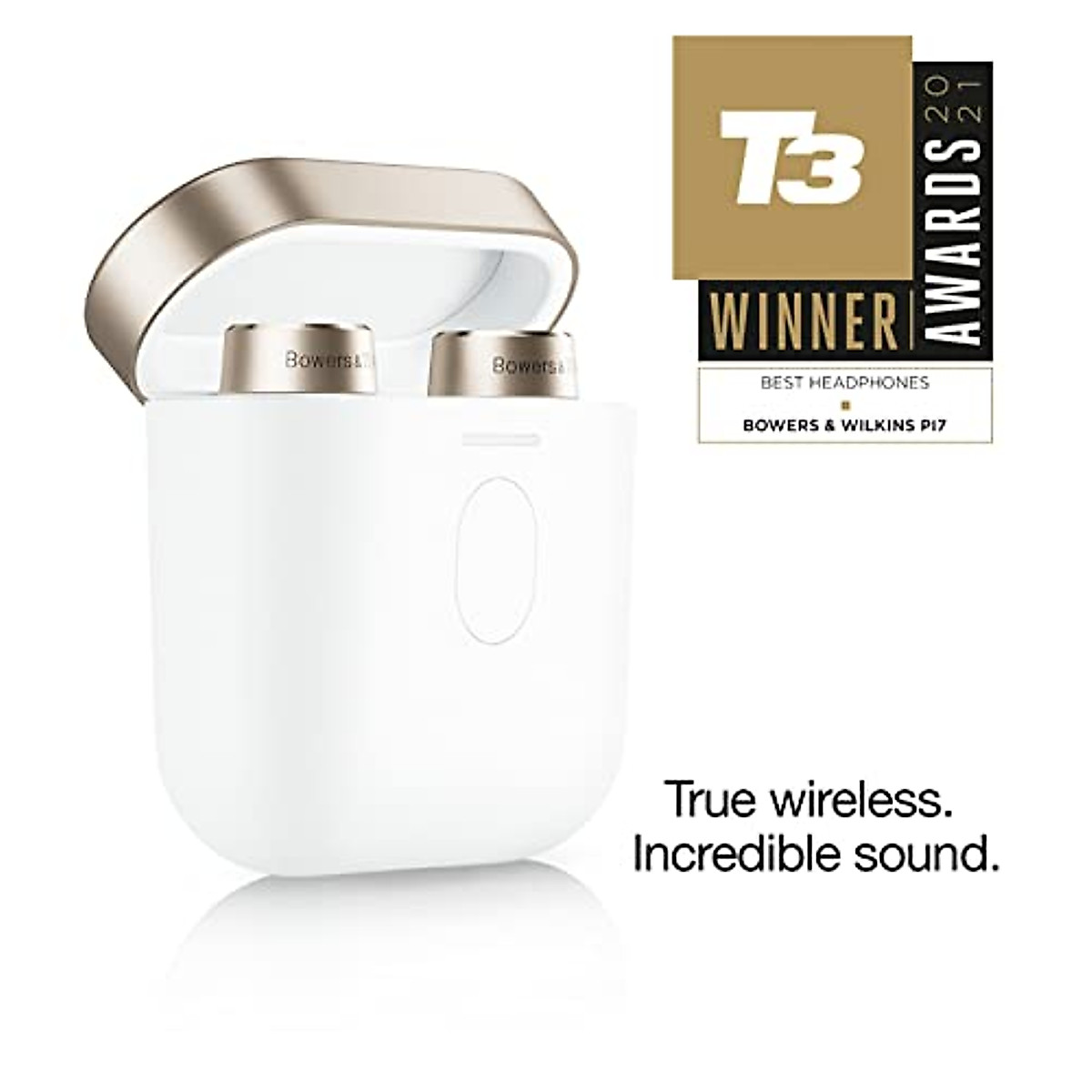Bowers & Wilkins Pi7 In-Ear True Wireless Headphones (2021 Model), 6 Built-In Mics, Bluetooth 5.0 Qualcomm aptX & Dual Hybrid Drivers, Adaptive Noise Cancellation, Smart Wireless Charging, White