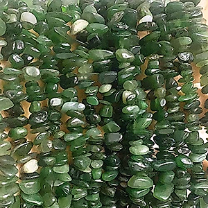 PLTbeads 7-8mm Natural Green Canada Jade Gemstone Chips Beads Healing Crystals Waist Bracelets Necklace Kit Irregular Stone DIY Crafts Design Jewelry Making
