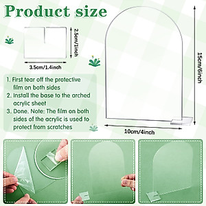Chunful 20 Pack Clear Arch Acrylic Sign Acrylic Wedding Table Numbers with Stand Blank Arched Round Top Acrylic Table Numbers Holders DIY Acrylic Sheet for Wedding Reception Event Party Restaurant