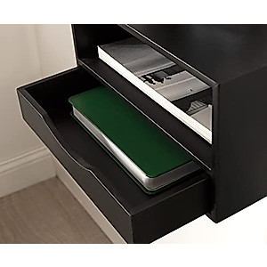 Kate and Laurel Hutton Modern Floating Shelf and Side Table, 12.5 x 10 x 7, Black, Modern Minimalist Floating End Table for Storage and Display with Bold Finish