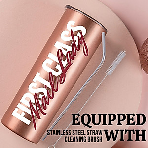 Onebttl Mail Carrier Gifts for Women, Mail Lady Gifts, Gifts for Mail Carrier, Postal Workers, Mail Lady, First Class Mail Lady Stainless Steel Tumbler 20OZ