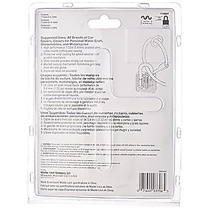 Master Lock 715DAT Braided Steel Car Cover Cable with Laminated Steel Padlock, 7 ft cable and 1-1/8 in. Wide Lock