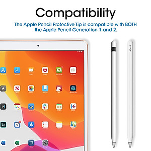 TechMatte Apple Pencil Tip Cover (40-Pack, Clear) Drawing Increased Friction Tool Compatible with Apple Pencil 1 and 2