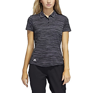 adidas Women's Standard Space Dye Polo Shirt, Black/White, Small