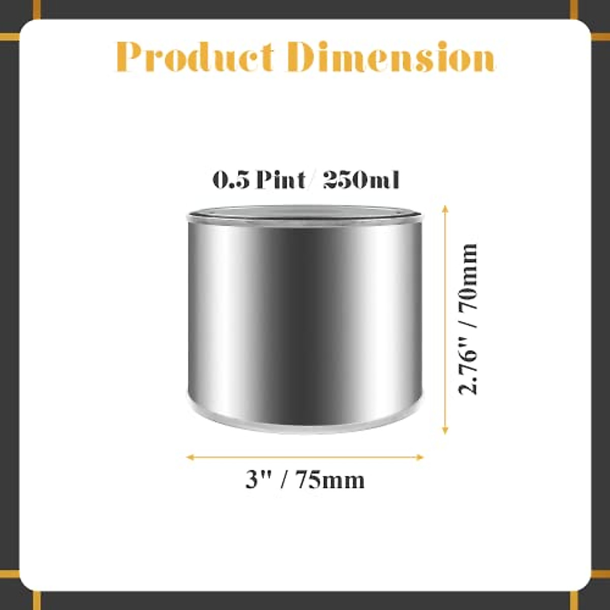 Bonsicoky 8 Pcs Empty Metal Paint Cans with Lids, Tiny Empty Unlined Cans Storage Containers for Paint(0.5 Pint/250ml)