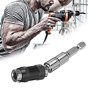 Mesee 3 Pieces Magnetic Pivoting Bit Tip Holder 1/4'' Hex Shank Quick Change Screwdriver Bit Holder Extension Bar Magnetic Screw Drill Tips Holder Extender Bendable in 20° for Corners or Tight Spots