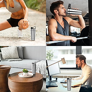 TOOFEEL Protein Shaker Bottle 20 oz - Double Walled Insulated Vacuum Shaker Cups for Protein Shakes, Keeps Cold/Hot, Metal Stainless Steel Shaker Bottle, Preworkout Gym Shaker Bottle