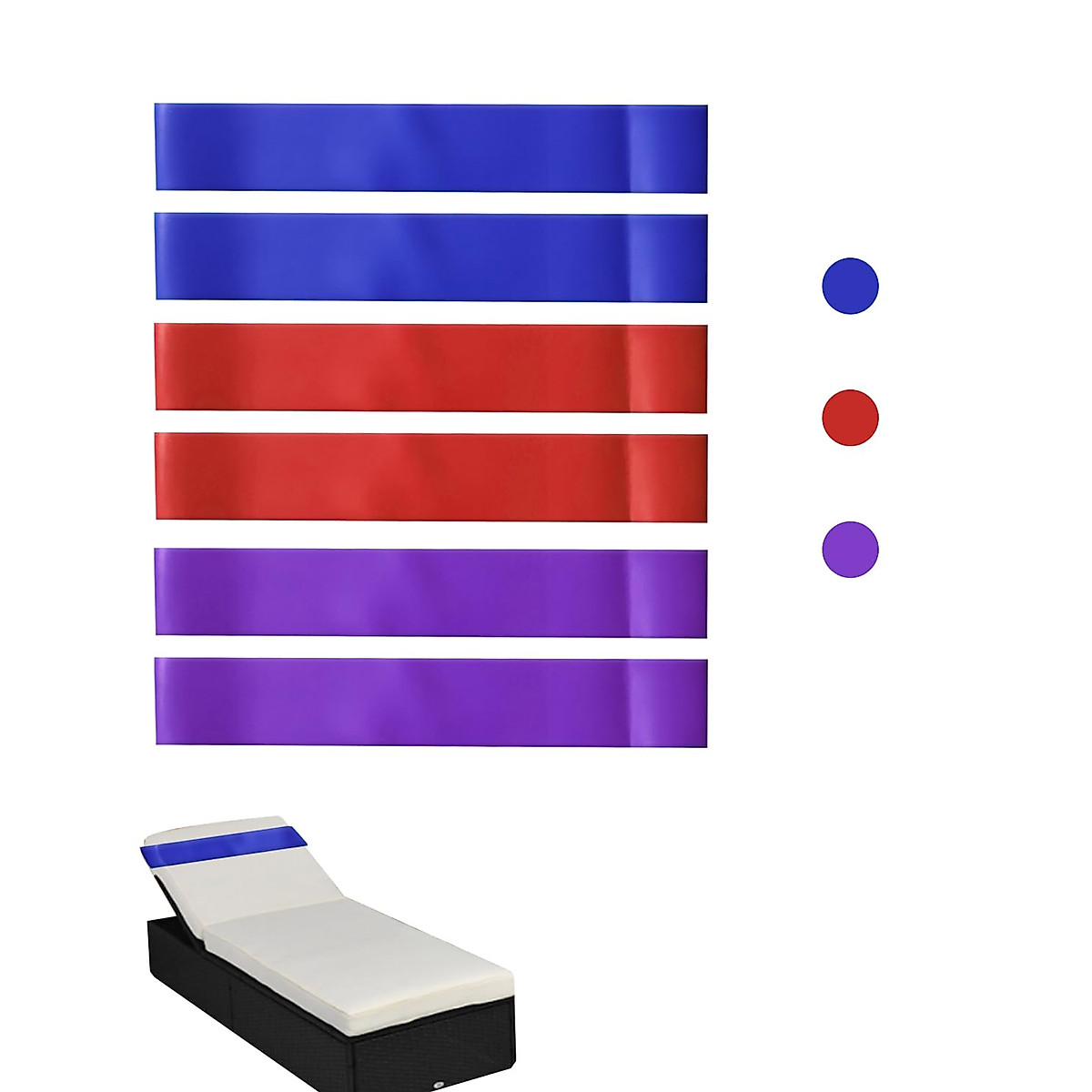 6 Pack Towel Bands for Beach, Towel Chair Clips Option for Beach