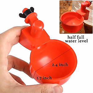 Chicken Water Cups, 6pcs Automatic Chicken Water Feeder, Poultry Waterer Kit Suitable for Chicks, Duck, Goose, Turkey and Bunny, 6-Pack