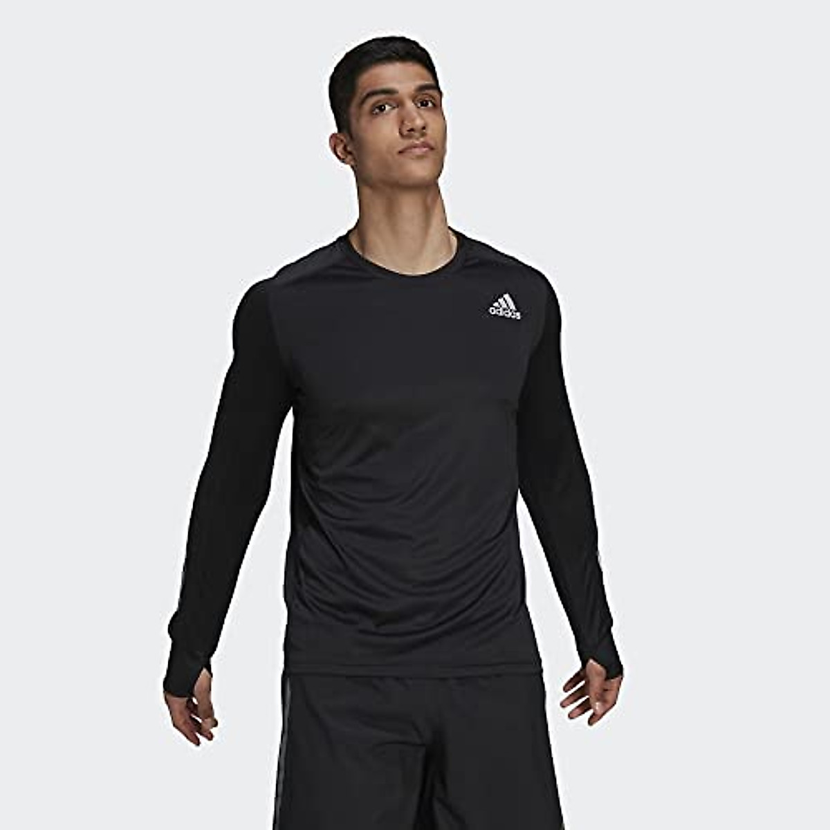 adidas Men's Own The Run Long Sleeve Tee, Black/Black, X-Large